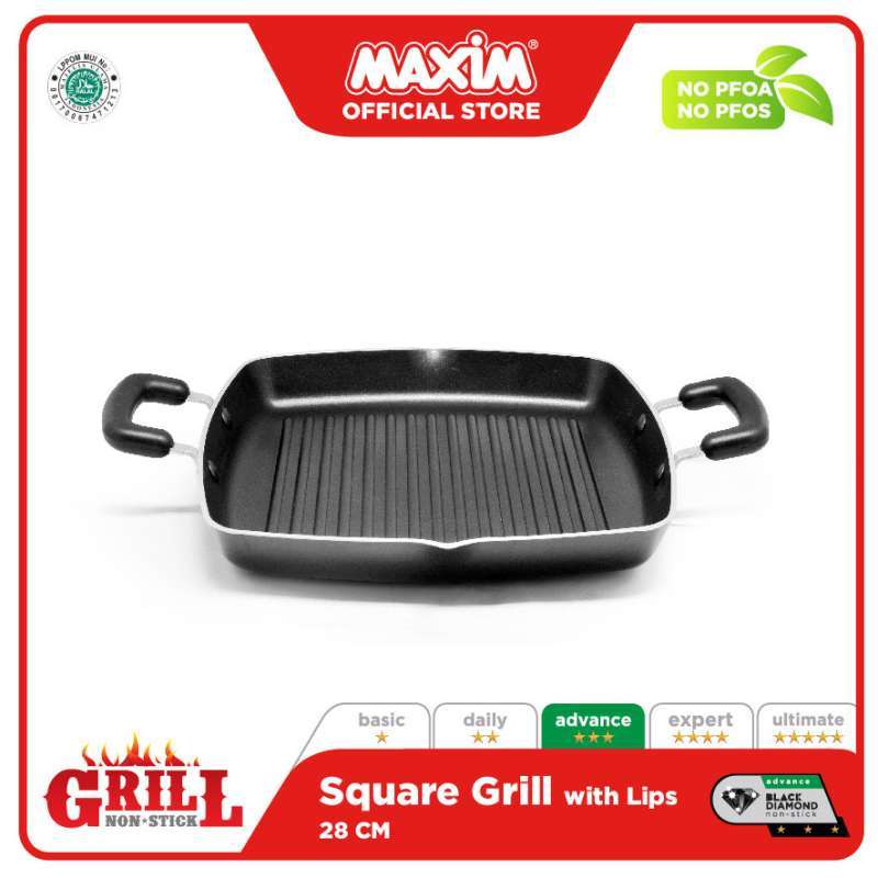 Promo Maxim Grill Alat Pemanggang Teflon 28cm Square Grill with Lips ...
