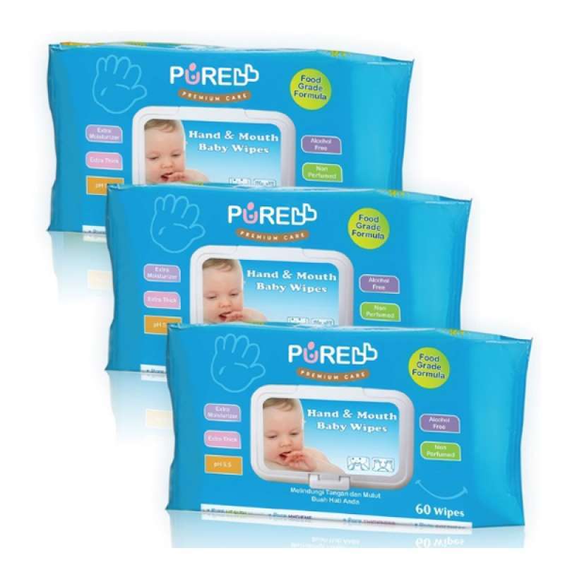 Jual Bundle Beli 2 Gratis 1 - Pure Baby Hand and Mouth Aloe Vera Biru ...