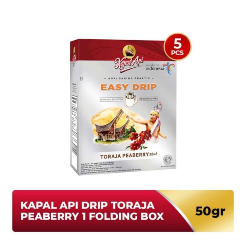 Jual Kapal Api Toraja Peaberry Blend Easy Drip Coffee Box (Isi 5 sachet ...
