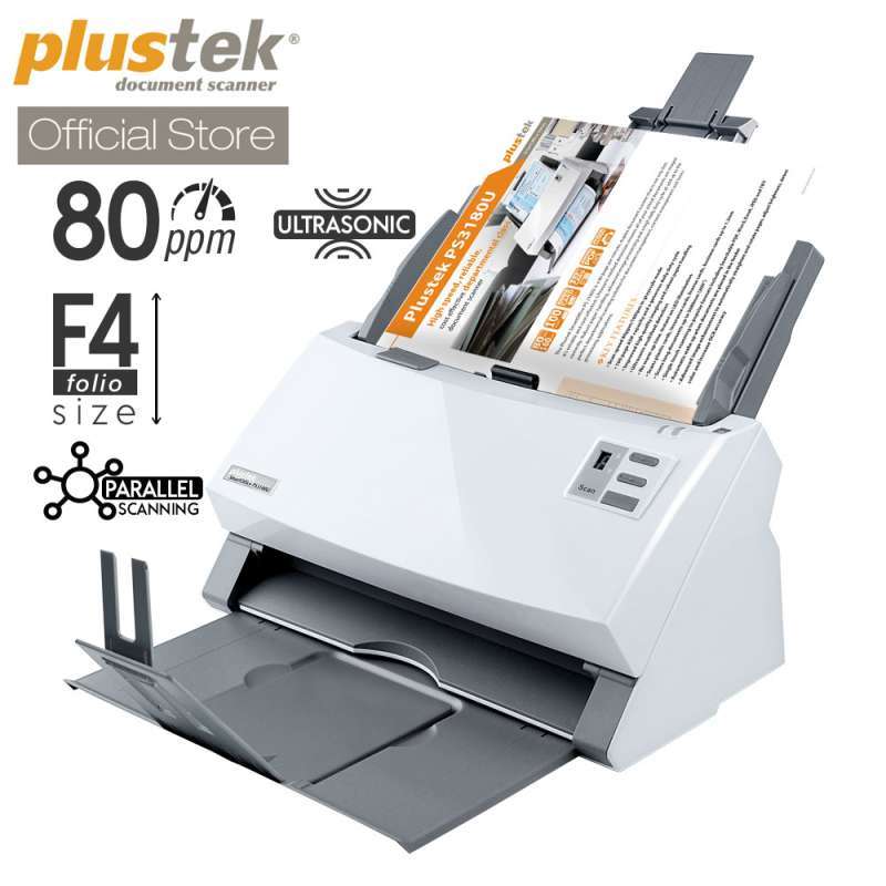 Jual Plustek Smartoffice PS3180U Scanner - Putih Abu-Abu [Folio/F4/ 80 ...