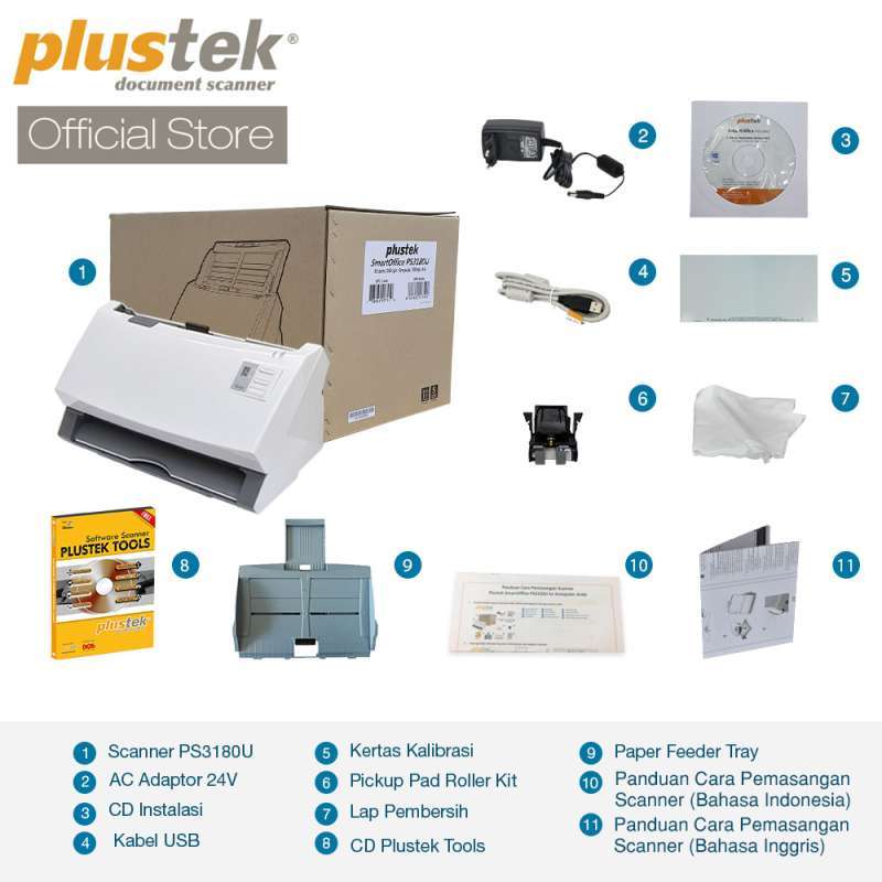 Jual Plustek Smartoffice Ps3180u Scanner - Putih Abu-abu [folio/f4/ 80 ...