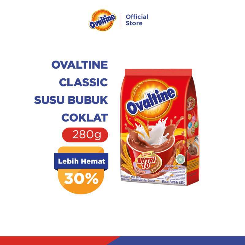 Jual Ovaltine Classic Susu Bubuk Coklat 280g di Seller Ovaltine - Tugu, Kota Depok | Blibli