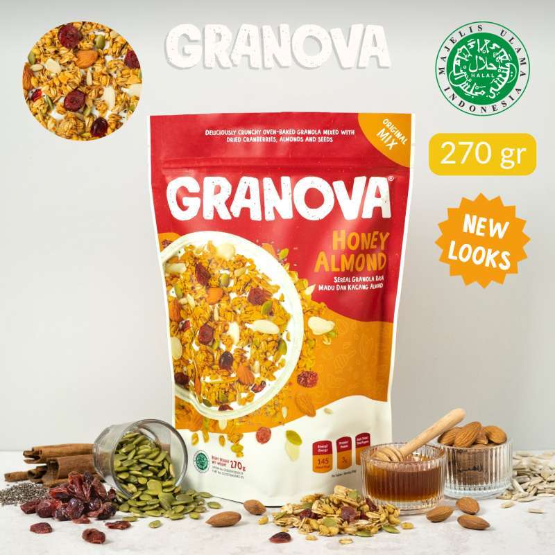 Promo Granola Honey Almond by Granova [270 g] - Sereal Granola, Menu ...