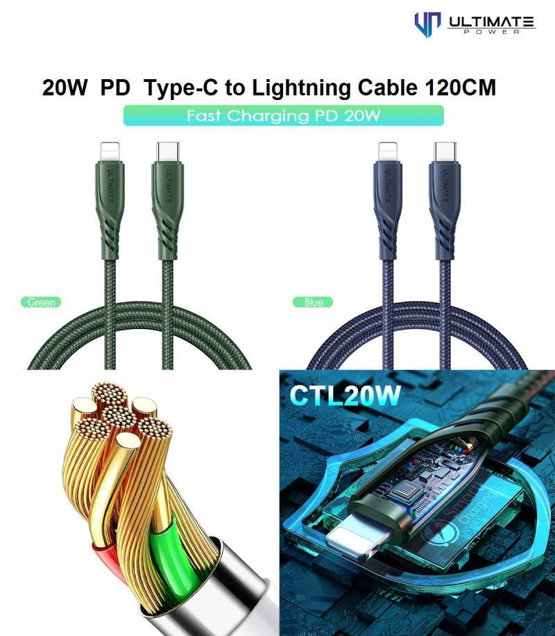 Promo Ultimate Cable PD Fast Charging 20W Type-C to Lightning Kabel ...