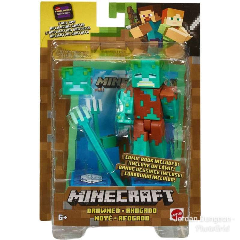 Jual Minecraft Comic Maker Drowned Action Figure ORIGINAL MOJANG di ...