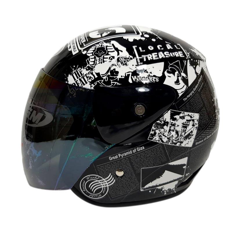 Jual GM Evo News Helm Half Face - Black di Seller c4mille - Kota ...