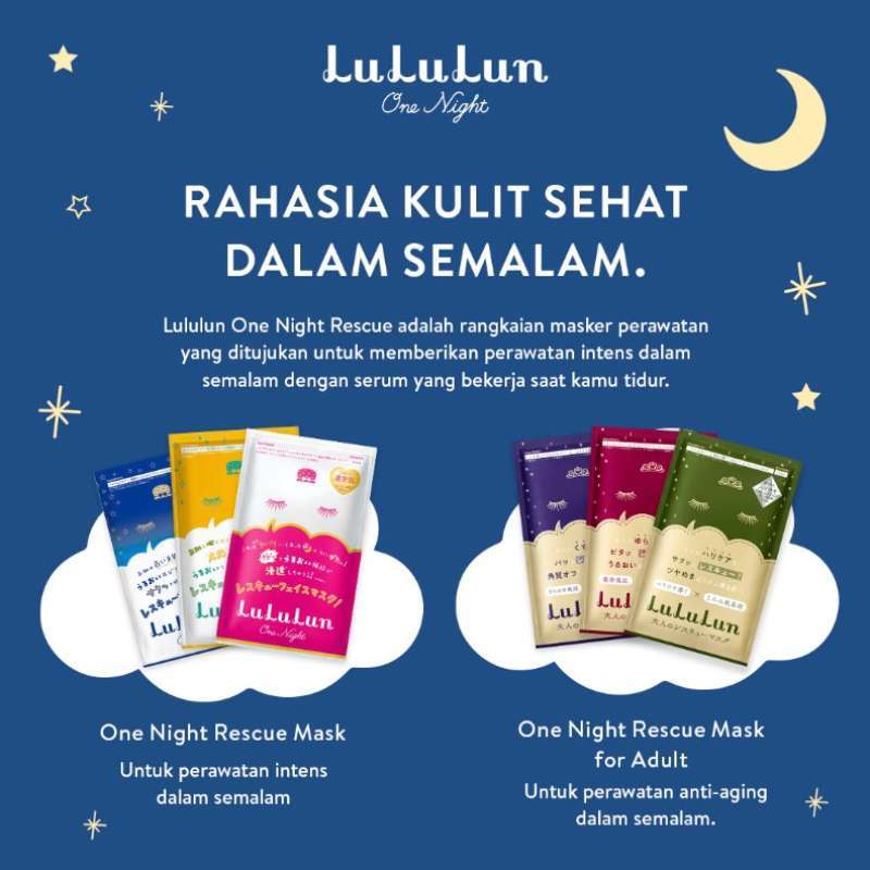 Jual Lululun One Night Rescue Sheet Mask [Exfoliator (Biru)] di Seller Hello Beauty Official ...