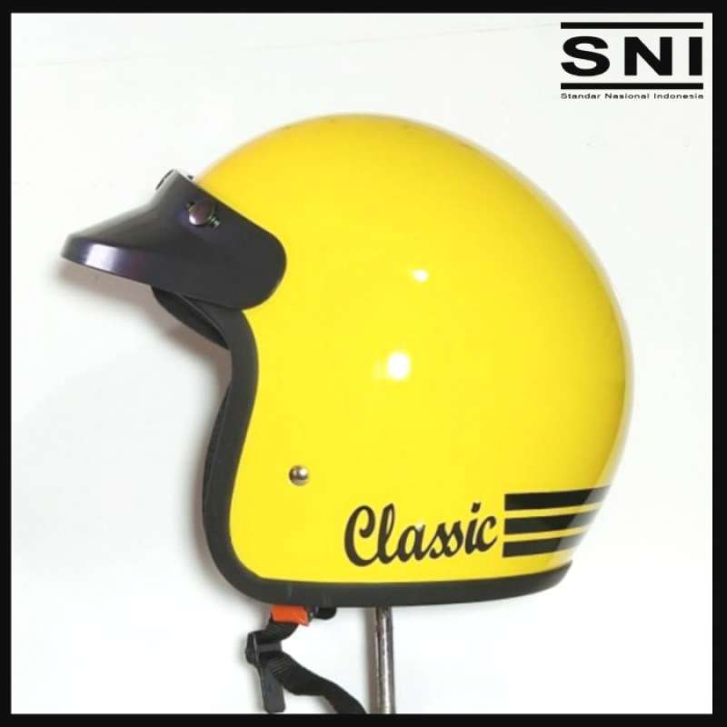 Jual HELM BOGO RETRO SNI WARNA KUNING CLASSIC TANPA KACA PENDEK SNI di ...