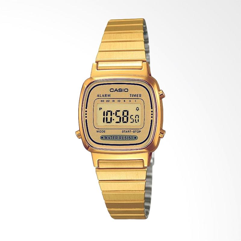 Promo CASIO LA670WGA-9DF Digital Illuminator Jam Tangan Wanita - Gold ...
