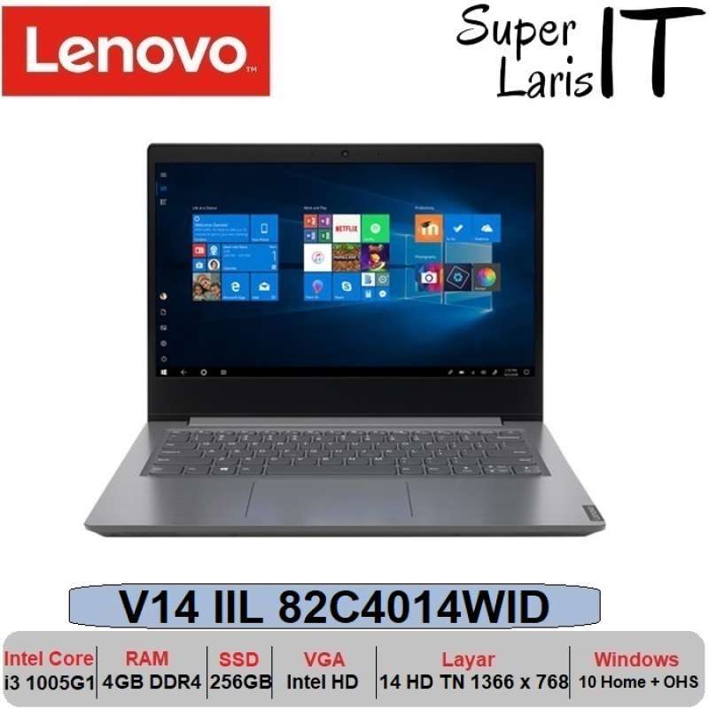 Jual Laptop Lenovo V14 Iil 82c4 I3 1005g1|4gb|256gb|14 Tn|w10 Ohs - Resmi Di Seller Super Laris ...