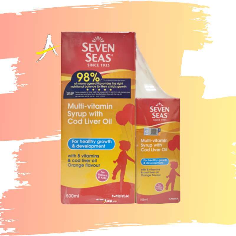 Jual Seven Seas Multi-Vitamin Syrup With Cod Liver Oil 500ml+100ml ...