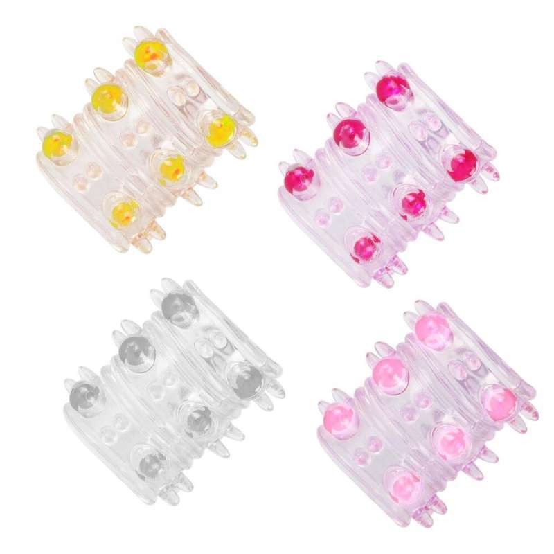 Jual Silicone Reusable Penis Sleeve Flexible Glans Penis Enlarger ...