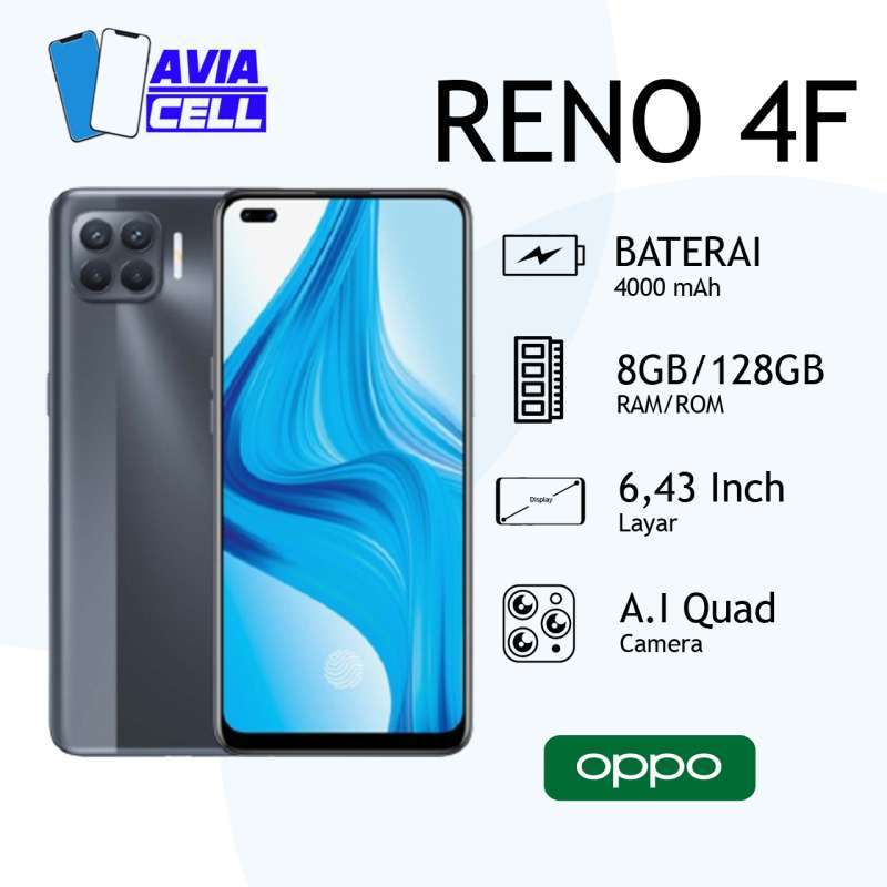 Promo OPPO RENO 4F 8/128GB GARANSI RESMI OPPO INDONESIA - Hitam Diskon ...