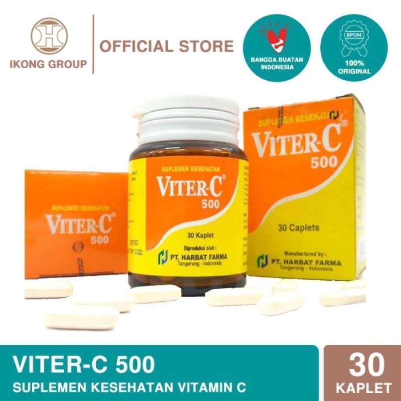 Jual Viter-C Vitamin C 500 MG - 30 Kaplet - Meningkatkan Daya Tahan ...