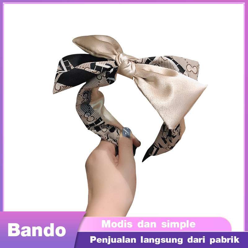 Jual Bando Simpul Motif Polkadot Dan Bunga Ala Korea Bando Retro Hitam ...