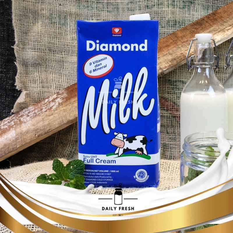 Jual DIAMOND UHT FULL CREAM 1 CARTON @ 1 LITER di Seller Daily Fresh ...