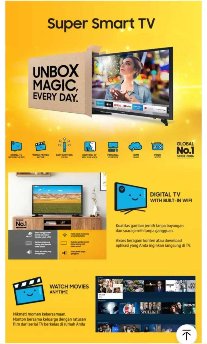 Jual Samsung Smart Led Tv Hd 32 Inch T4500 - Ua32t4500akxxd (2020) Di ...