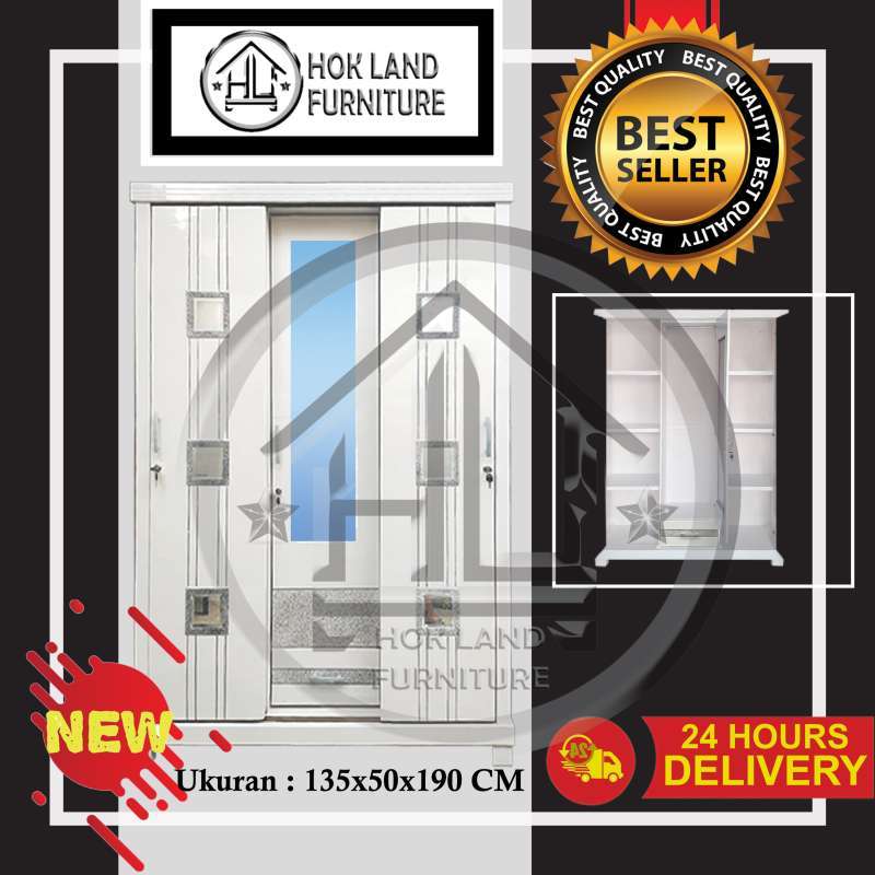 Jual Lemari Pakaian Buka Tutup Minimalis - Lemari Pakaian 3 Pintu Kayu ...