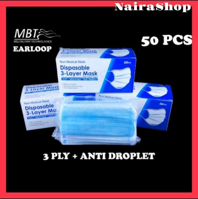 Jual Masker 3 Ply Earloop Disposable Face Mask Isi 50 Pcs Di Seller ...
