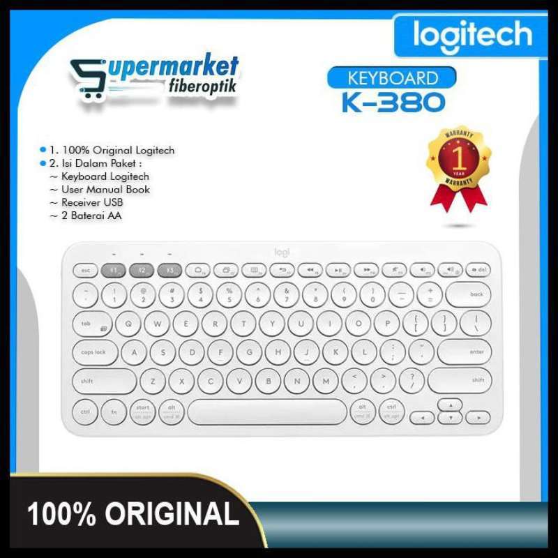 Promo Logitech K380 Multi-Device Bluetooth Keyboard Logitech Laptop Pc ...