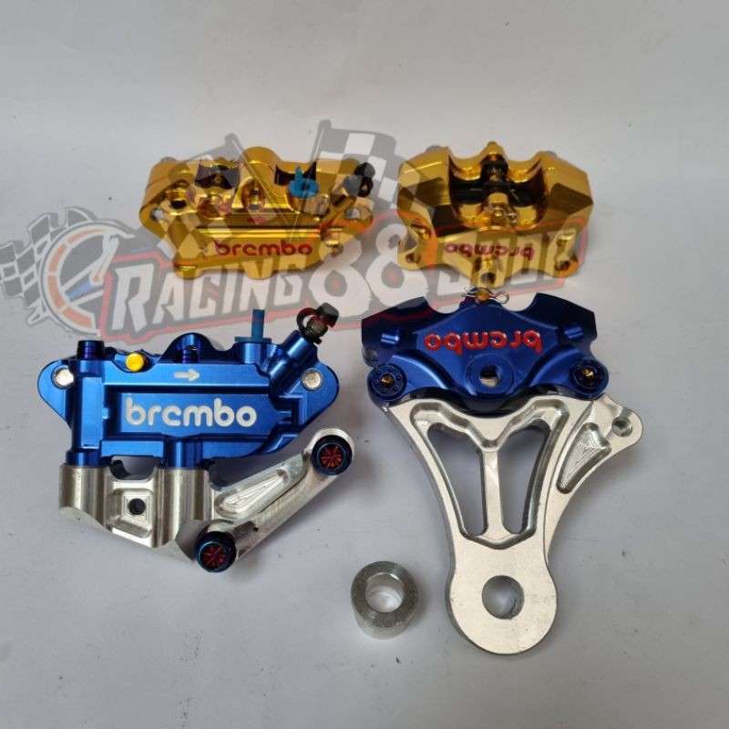 Jual Paket Kaliper Depan Belakang Monoblok 4p 2p Ninja150 R Rr Kr Pnp Disc Bawaan Motor - Brembo ...