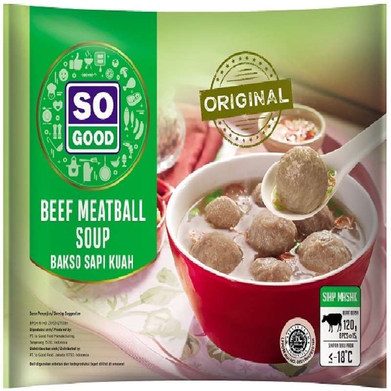 Promo Bakso Sapi Kuah Original So Good 100 Gr Baso Beef Meatball Soup ...