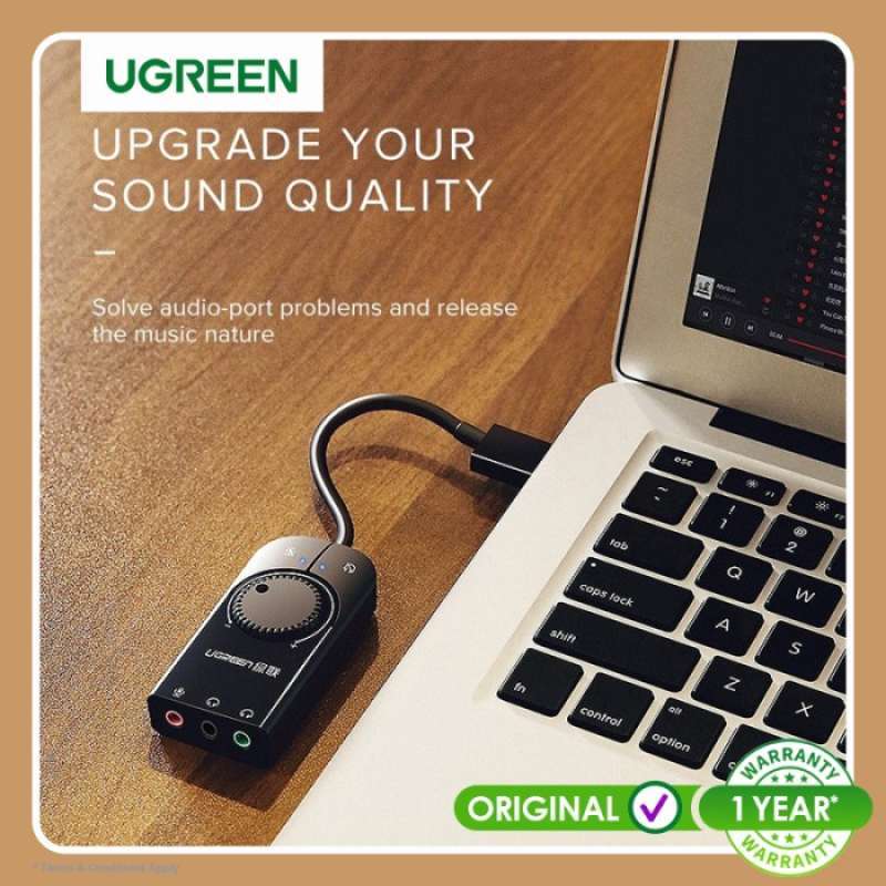 Jual Ugreen USB external Stereo Sound Adapter 1m Black-50599 di Seller ...