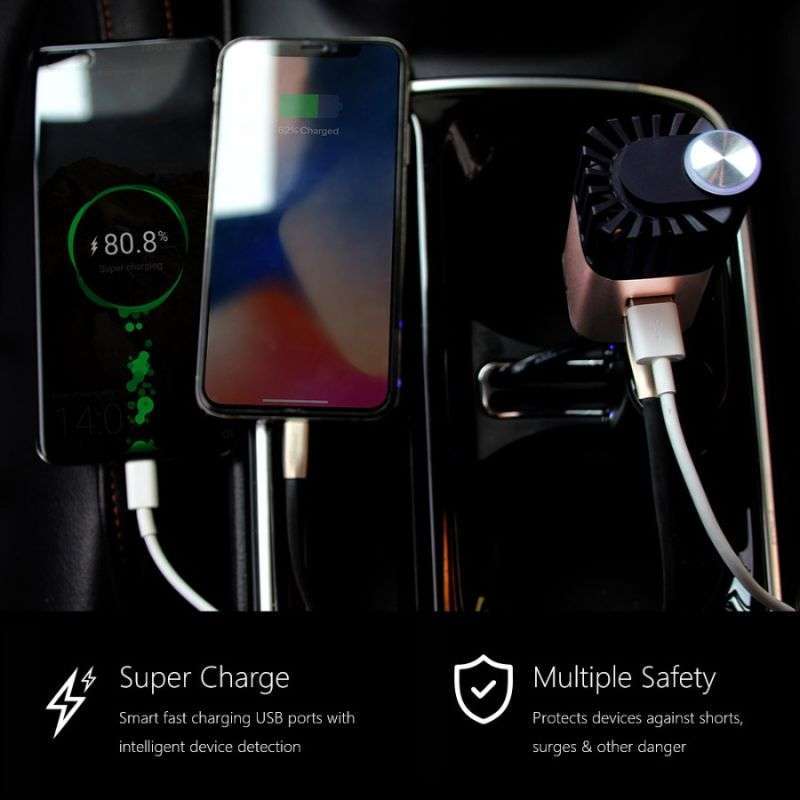 Jual Ionkini 2-in-1 Dual Super Fast Charging Port Dan Car Air Purifier ...