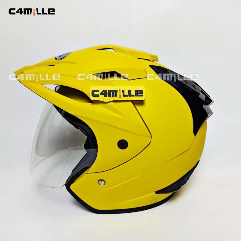 Jual HELM GODZILLA SOLID YELLOW LEMON DOFF HALF FACE MURAH SNI SATU ...