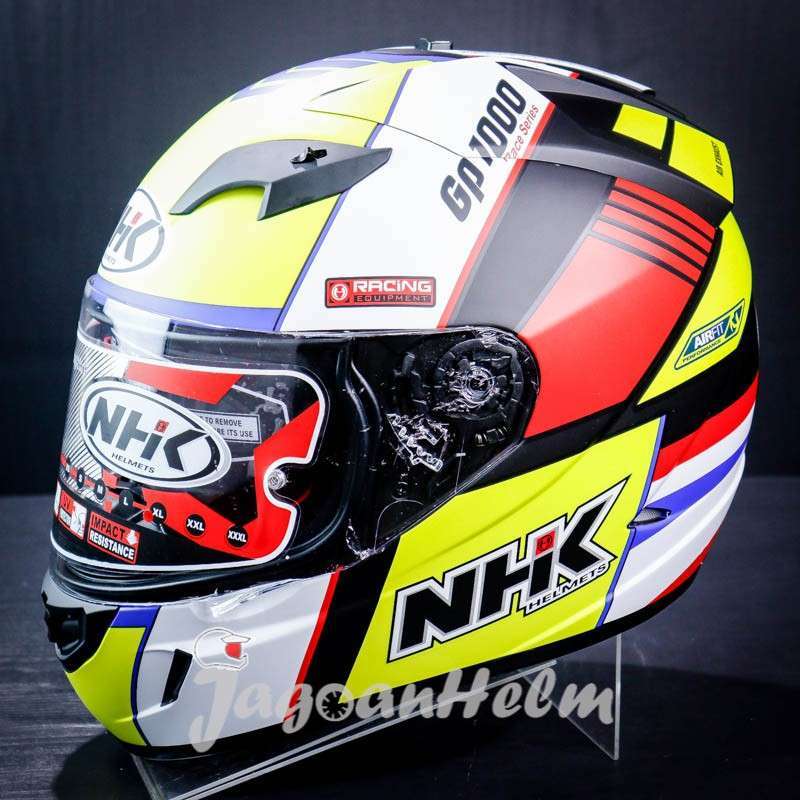 Jual NHK HELM GP1000 SXR | BLACK YELLOW DOFF | GP 1000 DOUBLE VISOR di ...