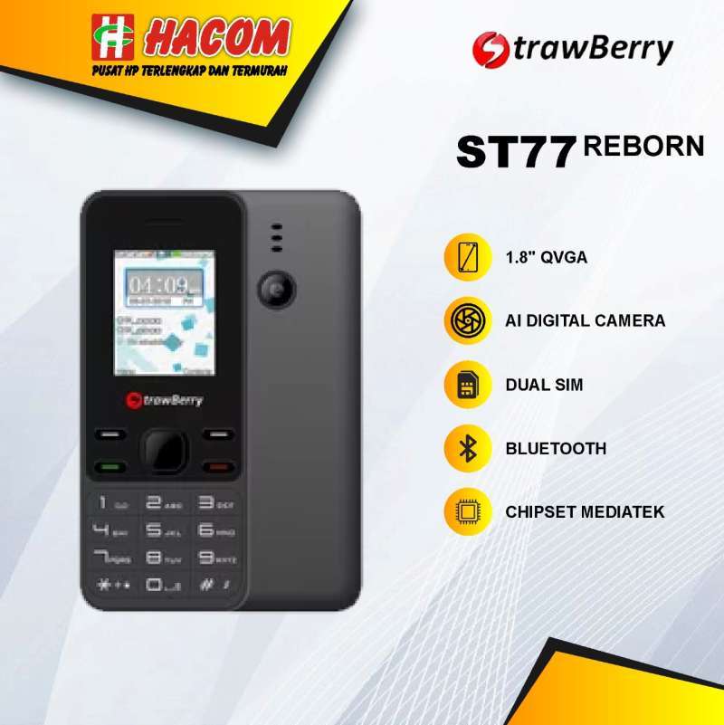 Jual Strawberry St77 Reborn Candybar Hp Jadul Handphone Murah Mediatek Mp3 Di Seller Hacom ...