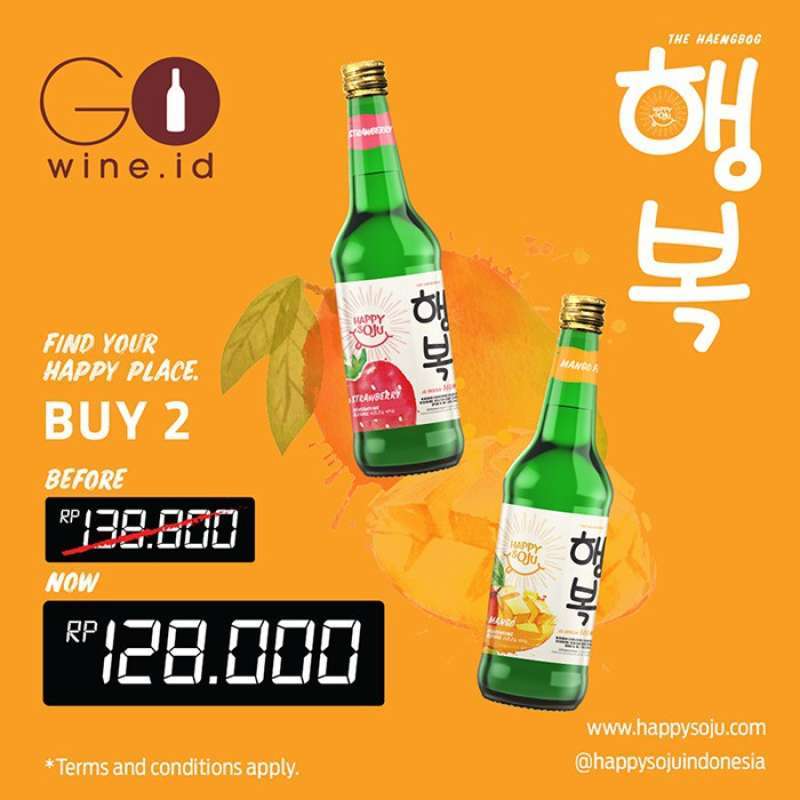Jual 2 Botol Happy Soju 360ml Mix Variant Promo!! Di Seller Gowine.id ...