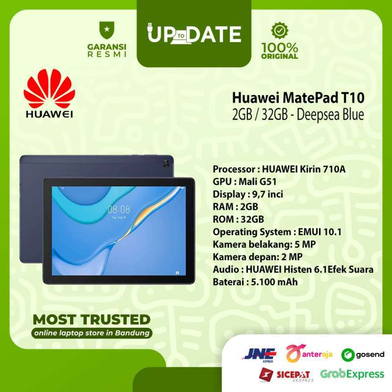 Jual Huawei Matepad T10 - [huawei Kirin 710a / 2gb / 32gb / 9.7 / Emui ...