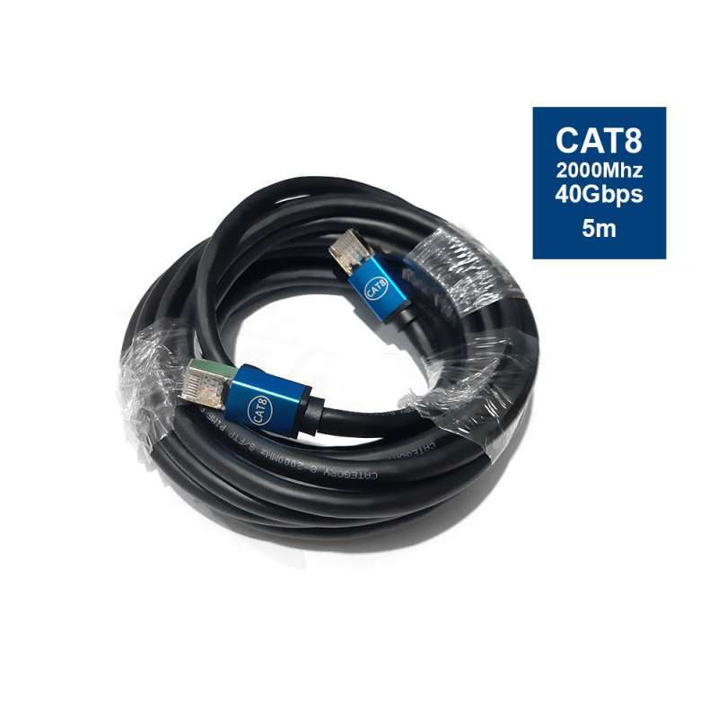 Jual Kabel Round Cat 8 Patch Cord 5 Meter Ethernet UTP Cable Cat8 di ...