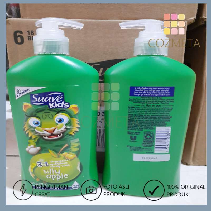 Jual Suave Kids 3in1 Silly Apple Shampoo Conditioner Body Wash [532 mL ...
