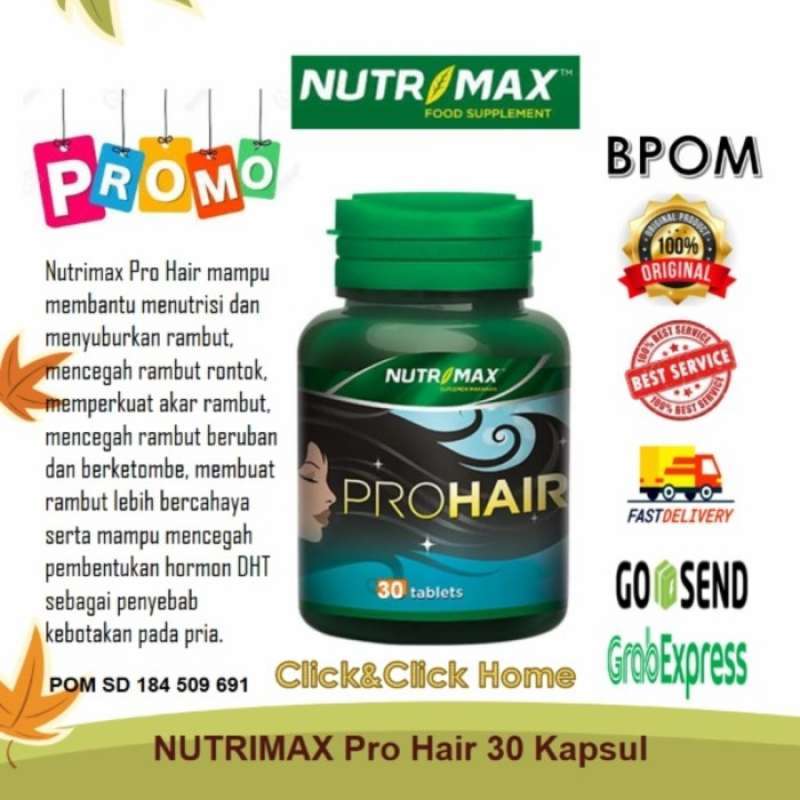 Jual Nutrimax Prohair/Pro/Hair Shine Vitamin/Obat Untuk Rambut 30 ...