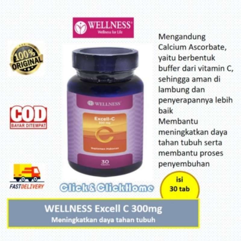 Jual Wellness Excell C 300mg 30 Tablet Di Seller Click&click Home ...