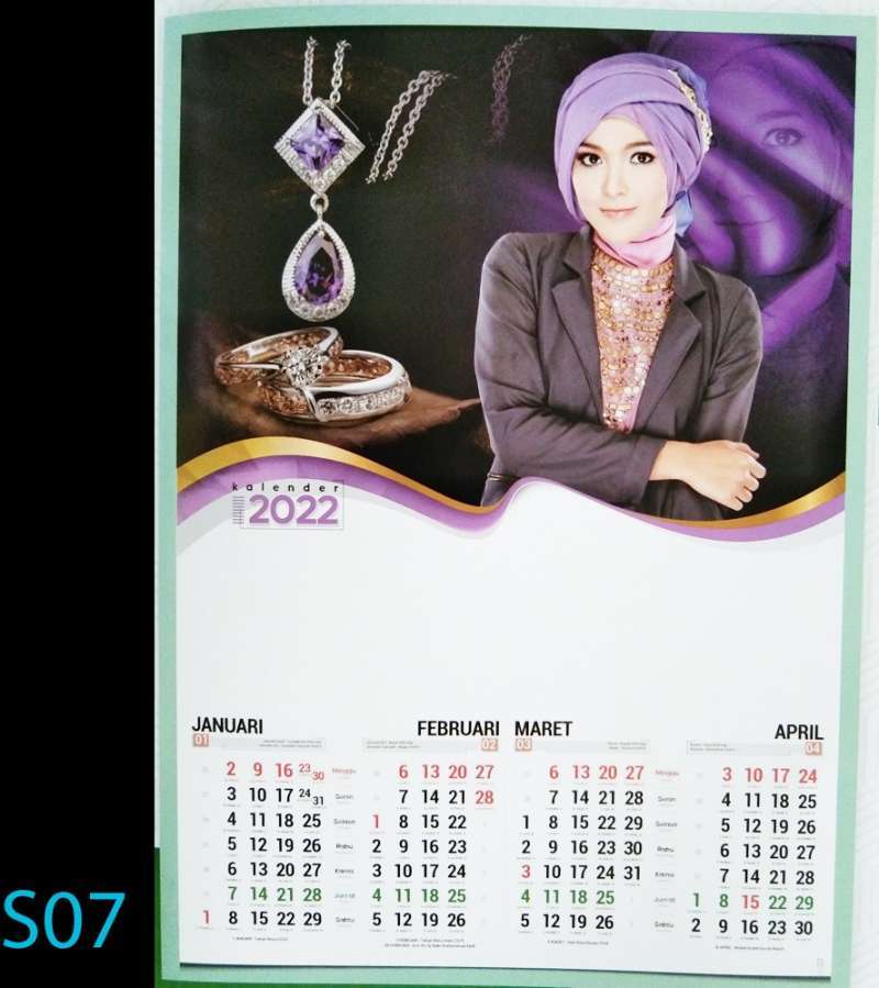 Jual Blangko Kalender Dinding 2022 S07 Perhiasan Untuk diCetak Kop ...