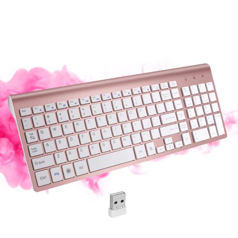 Promo Desktop Slim 2.4G Wireless Keyboard Quiet for PC Laptop Numeric ...