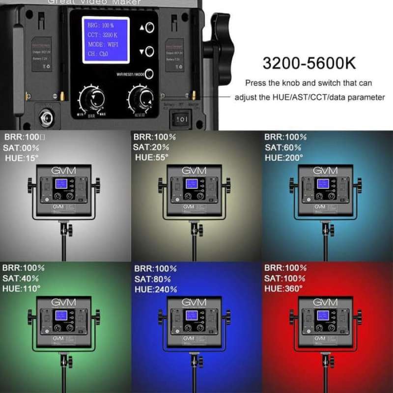Jual Gvm 800d-rgb-2l 2 Pcs Kit Rgb Led Studio Video Light Di Seller Dg ...