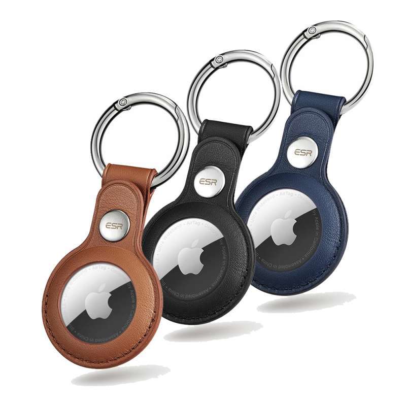 Jual Original ESR Metro Leather Keychain Case Apple AirTags AirTag ...