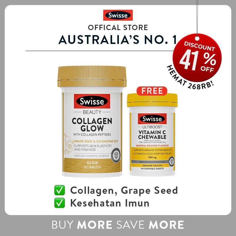 Jual Swisse Collagen Glow 60 Tablet & Vitamin C Chewable 110 Tablet di ...