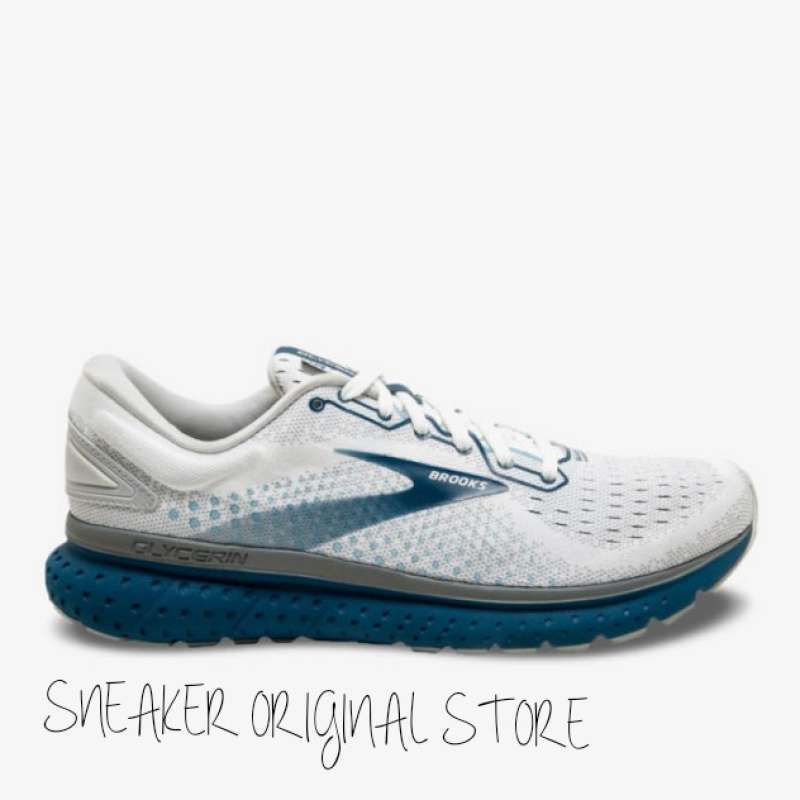 Jual Sepatu Brooks Glycerin 18 Men's Running Shoes White - Grey ...