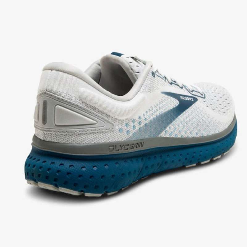 Jual Sepatu Brooks Glycerin 18 Men's Running Shoes White - Grey ...
