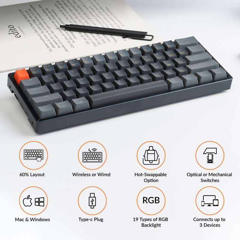 Jual Keychron K12-g1 Wireless Mechanical Keyboard Hot-swappable Red Di ...