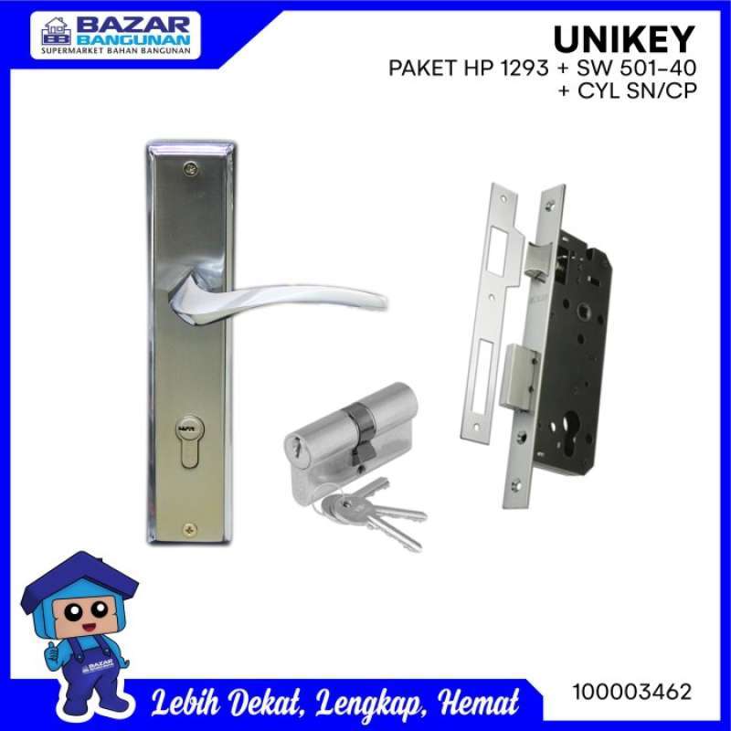 Jual Paket Gagang Pintu - Handle Set Unikey Hp 1293 Med Sn-cp Di Seller ...