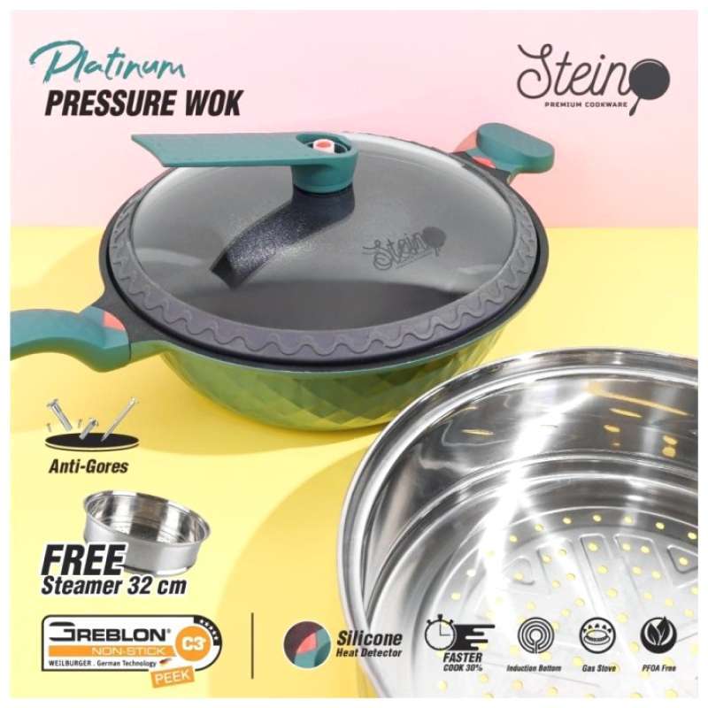Jual Jual Stein Steincookware Wok Steamer Platinum Pressure Cooker Anti Baret Di Seller ...