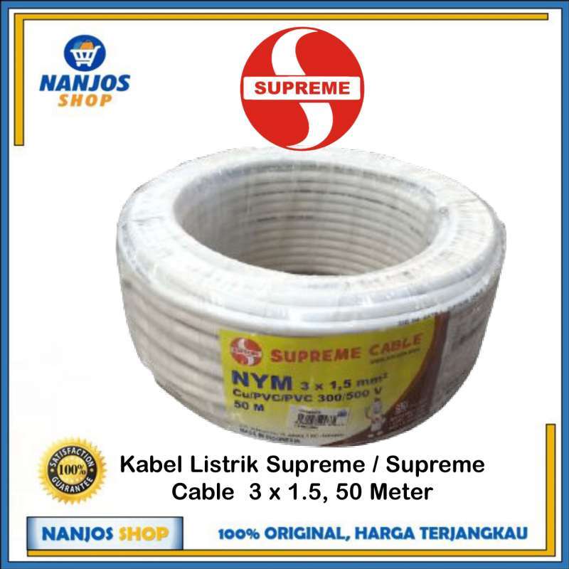 Jual Supreme Kabel Listrik Nym 3x1.5 Mm / 50 Meter / 50 M / Kabel 50m di Seller Nanjos Shop ...
