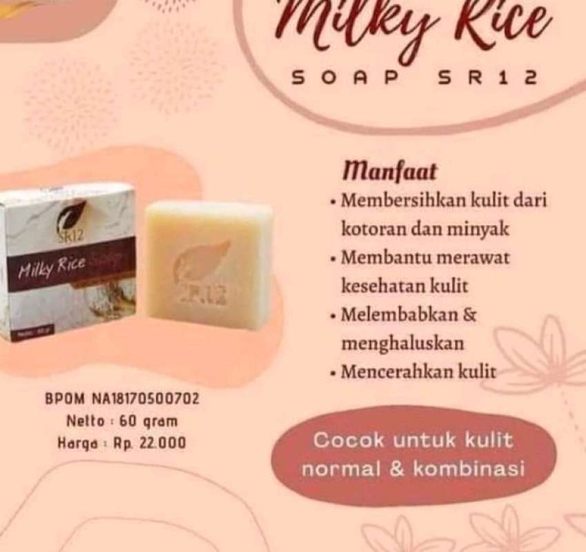 Jual MILKY RICE SOAP SR12 UNTUK KULIT NORMAL ATAU KOMBINASI di Seller ...