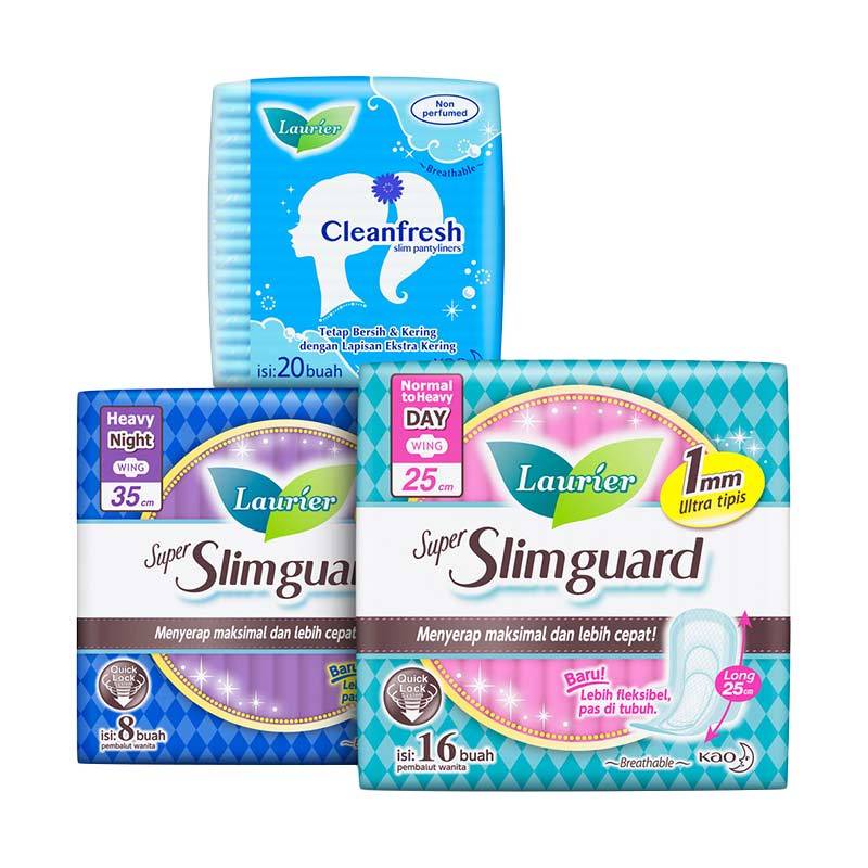 Jual Laurier Super Slim Guard Pembalut 25 cm 16 Sheets & 35 cm 8 Sheets ...